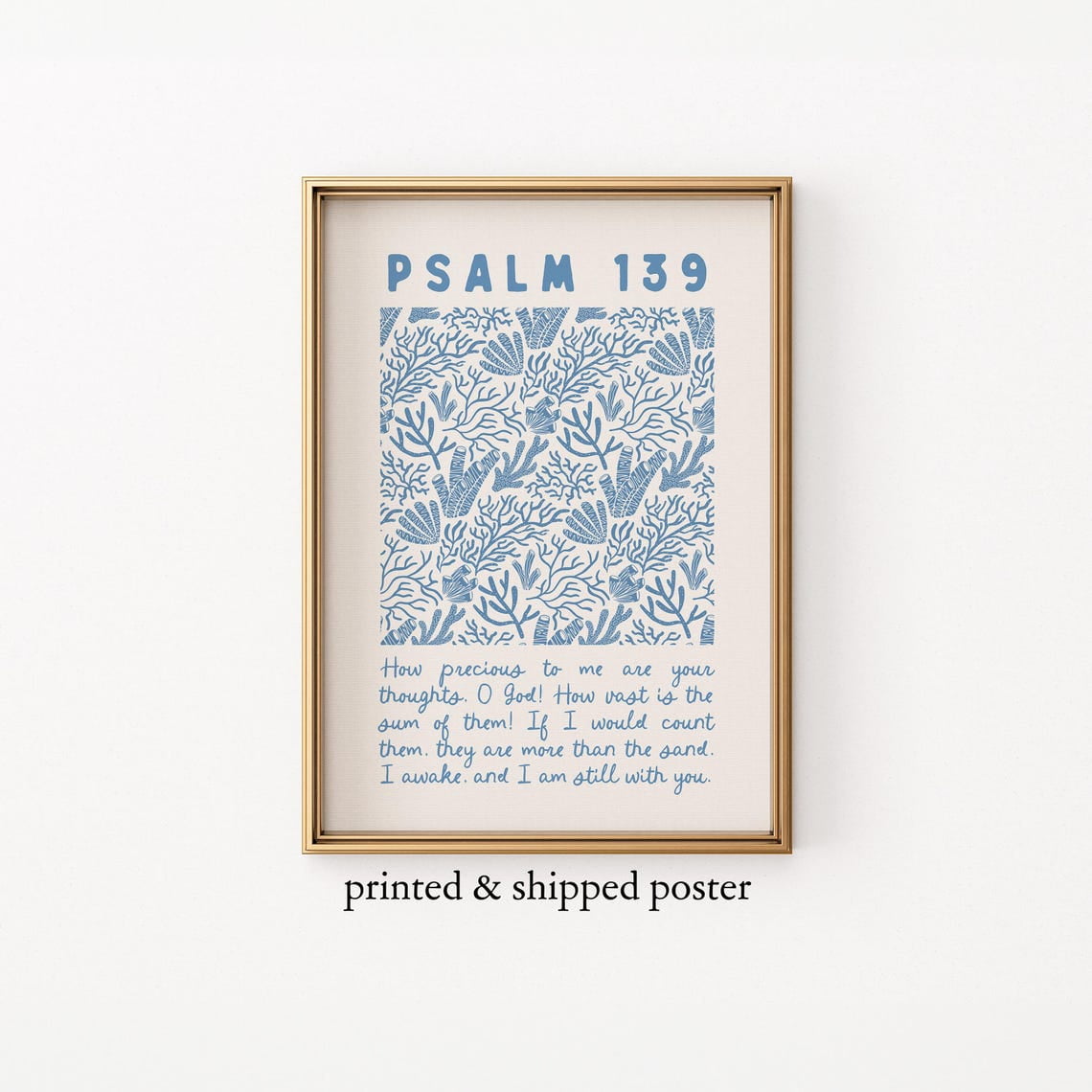 Psalm 139 Poster, Christian Wall Art, Coastal Wall Art, Coastal ...