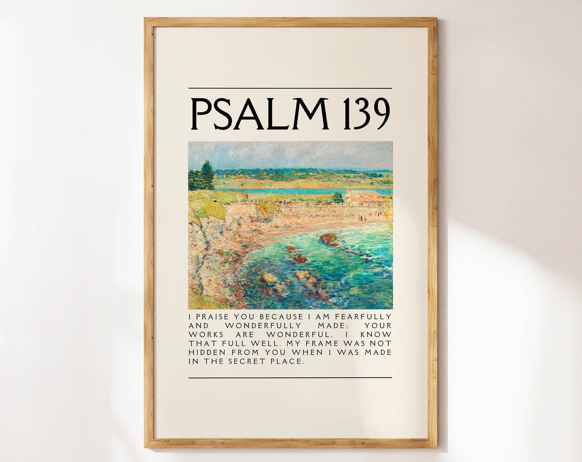 Psalm 139 Vintage Painting For Christian Home Wall Decor For Christian ...