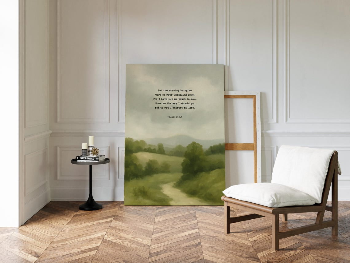 Psalm 143:8 Wall Art Morning Prayer Christian Landscape Trust In God ...
