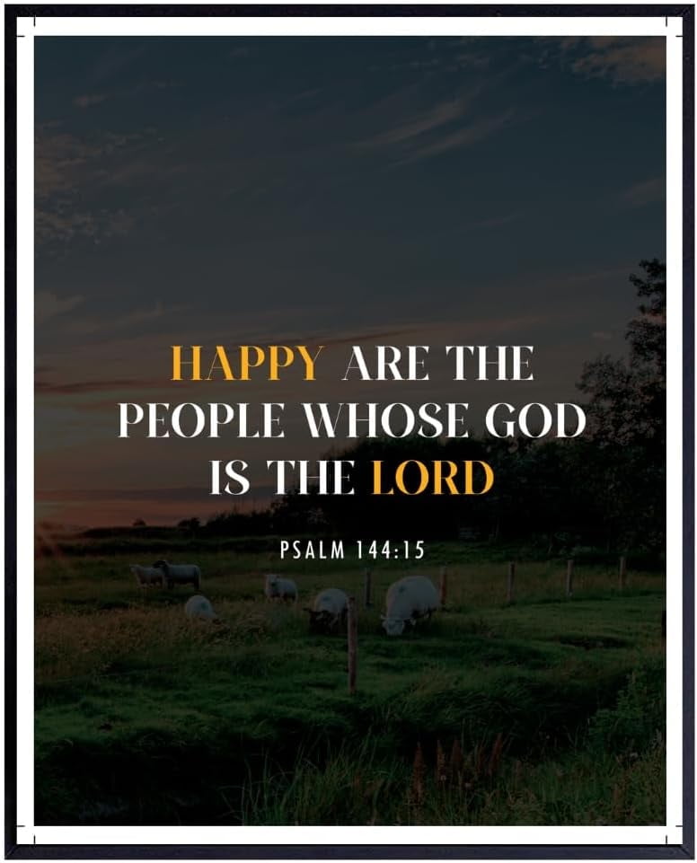 Psalm 144:15 Wall Art - Inspirational Bible Verse Poster - Modern ...