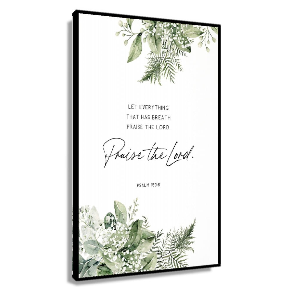 Psalm 150 6 Bible Verse Wall Art Scripture Print Botanical Christian ...