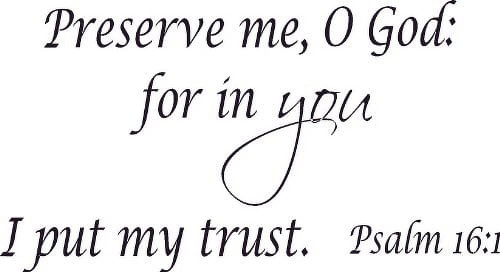 Psalm 16:1, Bible Verse Vinyl Wall Decal by Scripture Wall Art, 11"x22 ...