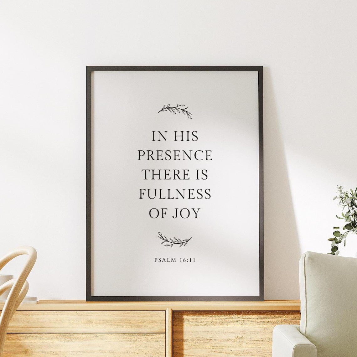 Psalm 16:11 Christian Wall Art Scripture Modern Bible Verse Neutral ...