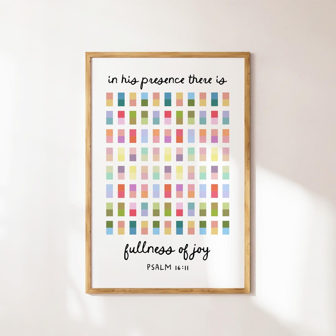 Psalm 16:11 Wall Art, Christian Abstract Decor, Colorful Scripture ...