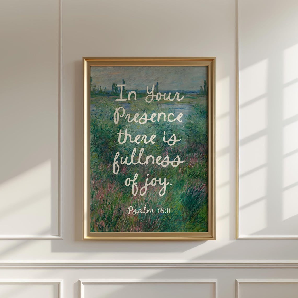 Psalm 16 Christian Wall Art Scripture Poster Bible Verse Wall Art Art ...