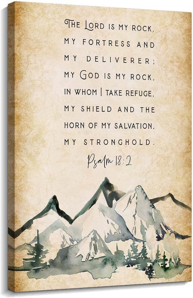 Psalm 18 2 Christian Bible Verse Wall Decor Scripture Posters Art ...