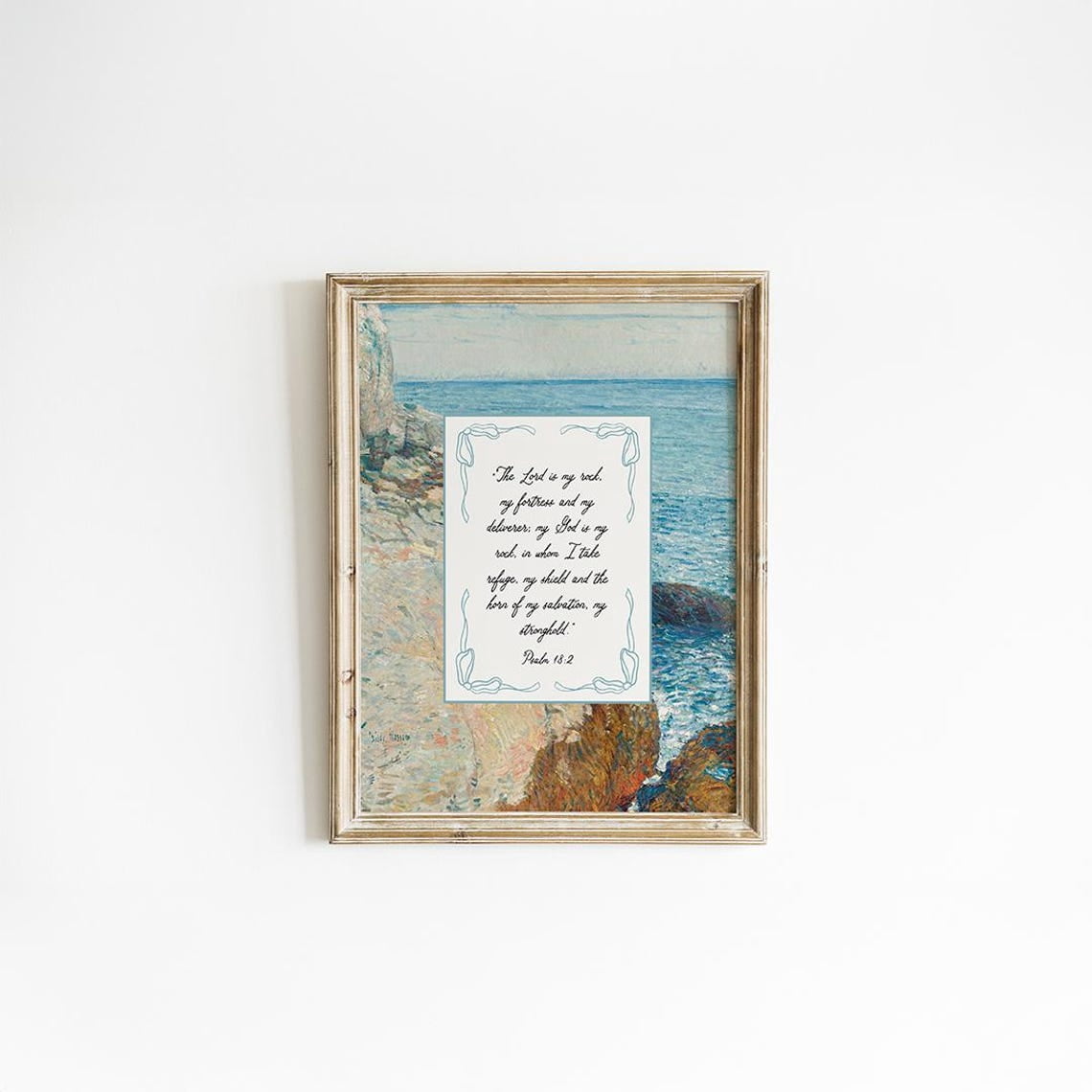 Psalm 18:2 Scripture Print – Coastal Christian Home Decor Unframed ...