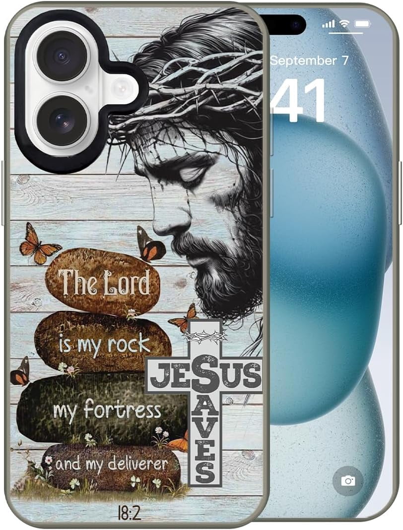 Psalm 18:2 The Lord Is My Rock Phone Case Jesus Saves Cross Butterfly ...