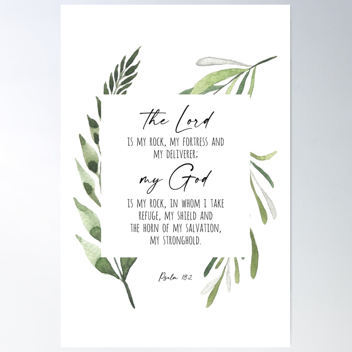 Psalm 18: 2 The Lord Is My Rock Poster Wall Art, Modern Wall Decor For ...