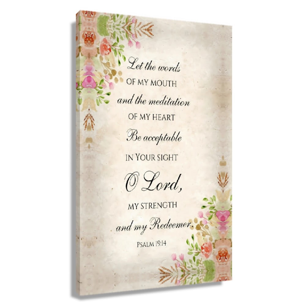 Psalm 19:14 Bible Verse Canvas Wall Art, Christian Scripture Poster ...