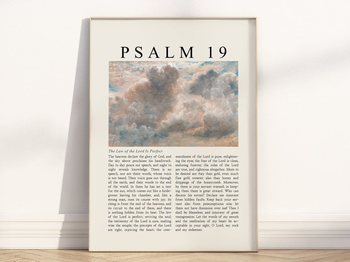 Psalm 19 The Heavens Declare The Glory Of God Bible Verse Wall Art ...