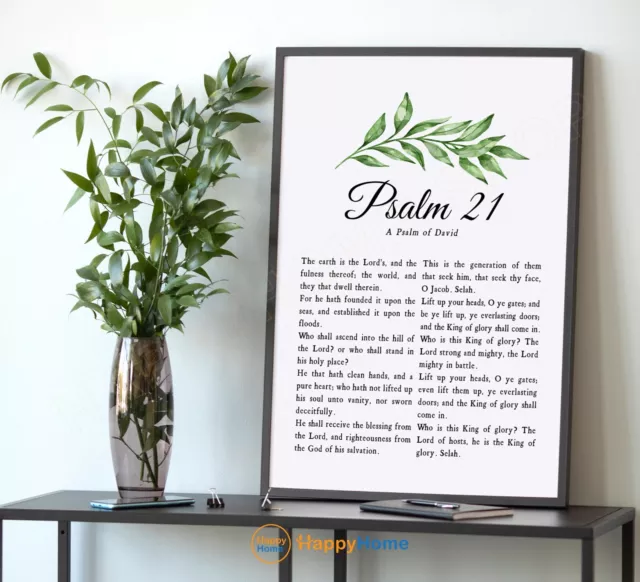 Psalm 21 Bible Verse Wall Art A Psalm Of David Scripture Christian ...