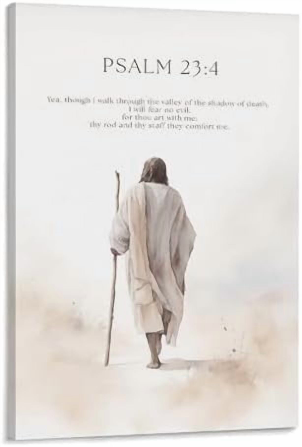 Psalm 23 4 Bible Verse Poster Vintage Bible Posters Inspirational Quote ...
