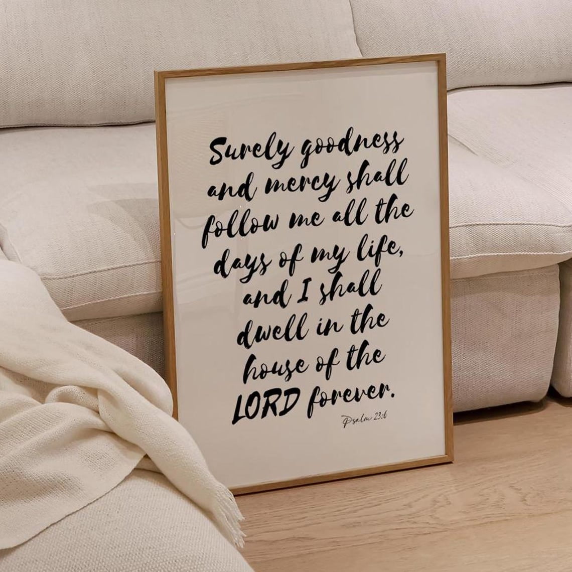 Psalm 23:6, Bible Wall Art, Christian Faith, Jesus, Bible Verse Poster ...