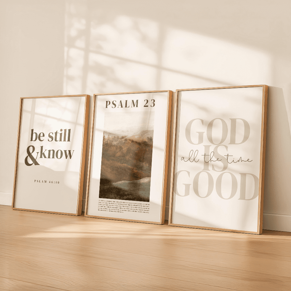 Psalm 23 Be Still God Is Good Christian Poster Set 3 Prints Set 3 ...
