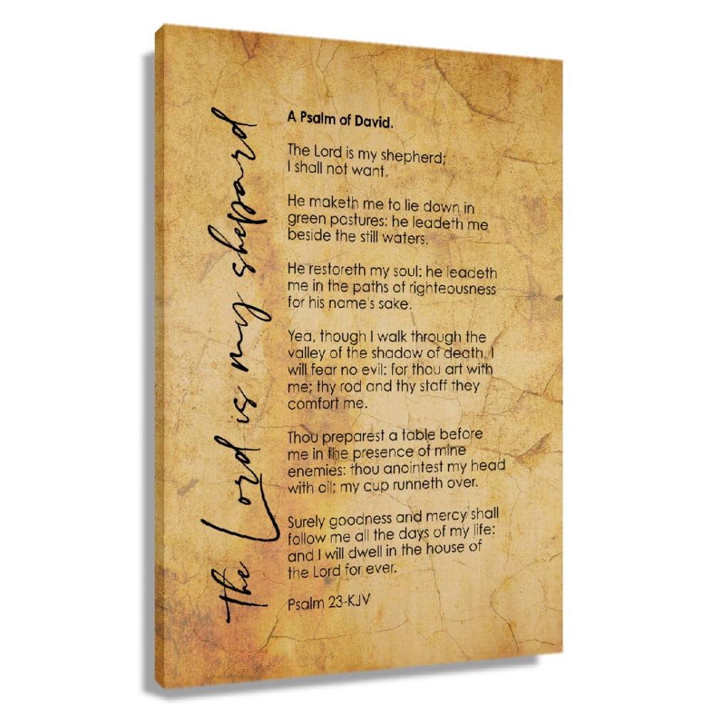Psalm 23 Bible Scripture Wall Art Bible Poster Pictures Modern Canvas ...