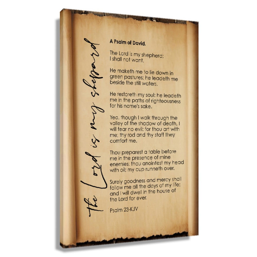Psalm 23 Bible Verse Wall Art Vintage Scripture Posters Poster ...