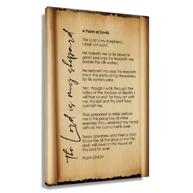 Psalm 23 Bible Verse Wall Art Vintage Scripture Posters Poster ...