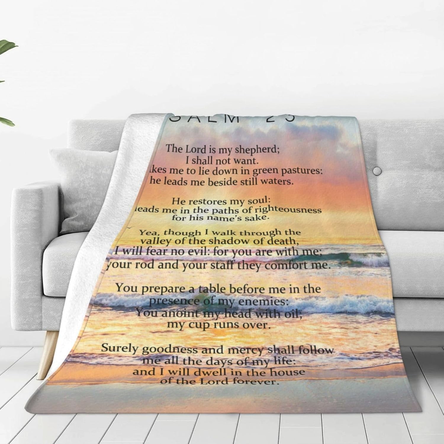 Psalm 23 Blanket Christian Gifts Religious Bible Verse Scripture Throw ...