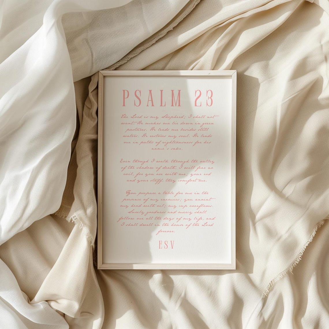 Psalm 23 Christian Wall Art, Bible Verse Wall Art, Dorm Room Decor ...