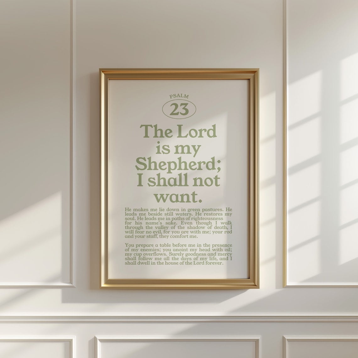 Psalm 23 Christian Wall Art, Minimalist Bible Verse Decor, Tropical ...
