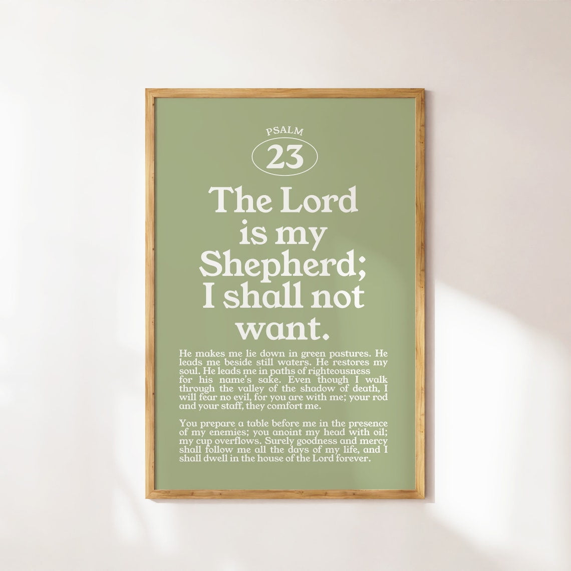 Psalm 23 Christian Wall Art, Minimalist Bible Verse Decor, Tropical ...