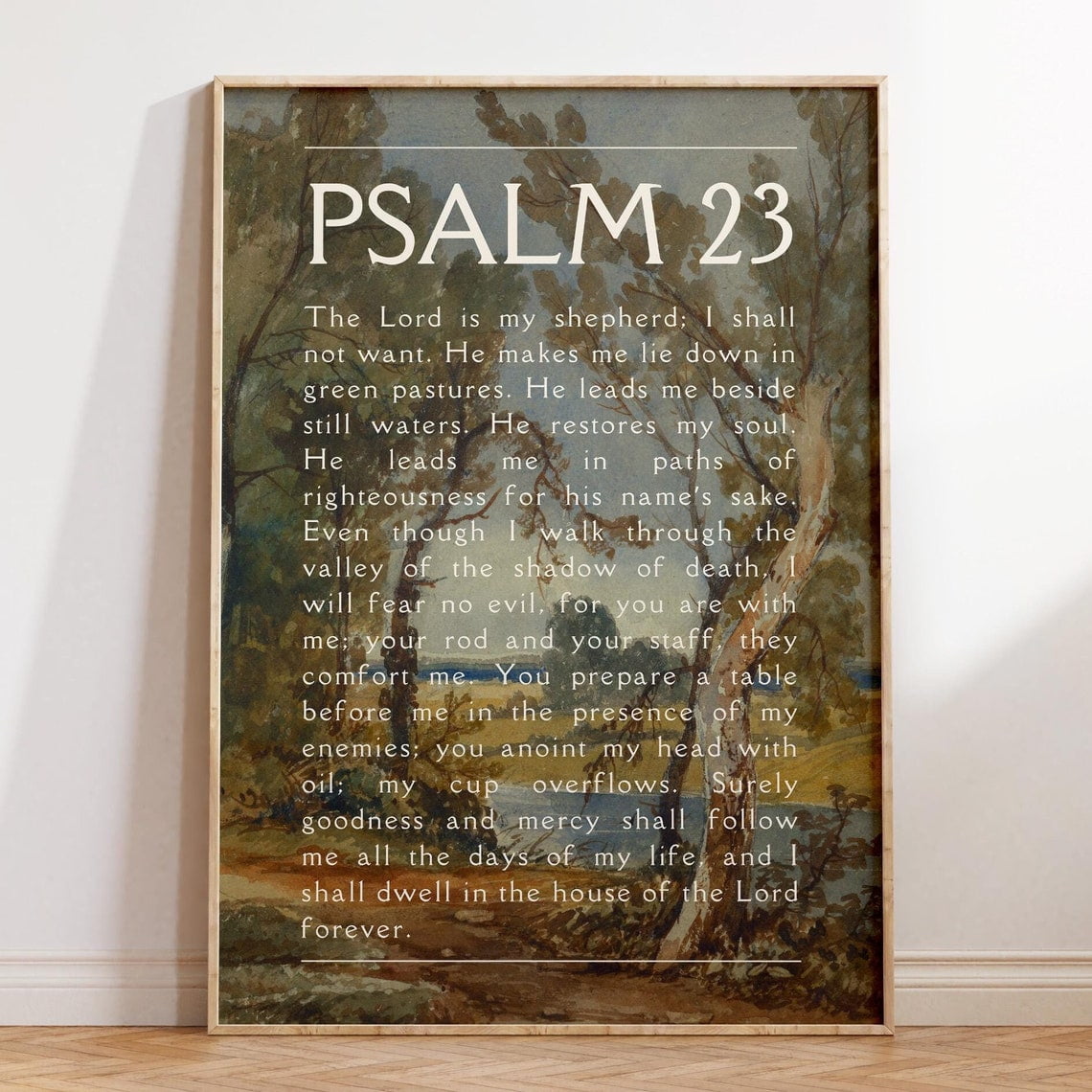 Psalm 23 Christian Wall Art Scripture Poster Bible Verse Wall Art Wall ...