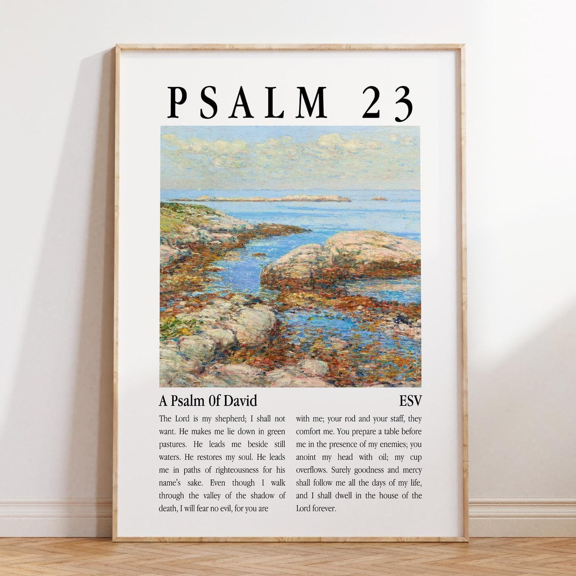 Psalm 23 Coastal Christian Wall Art Bible Verse Wall Art Trendy ...