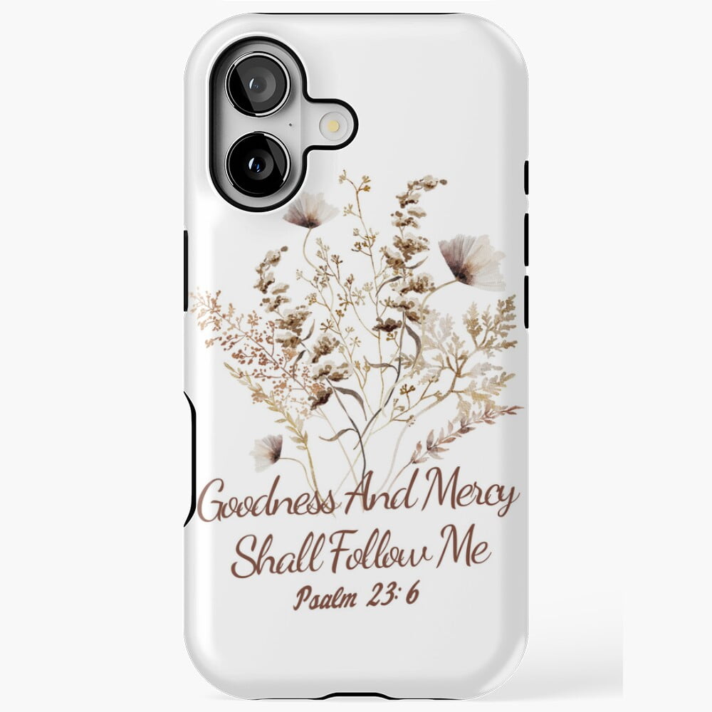 Psalm 23 Goodness and Mercy Rustic Autumn Floral for iPhone 17 11 12 13 ...