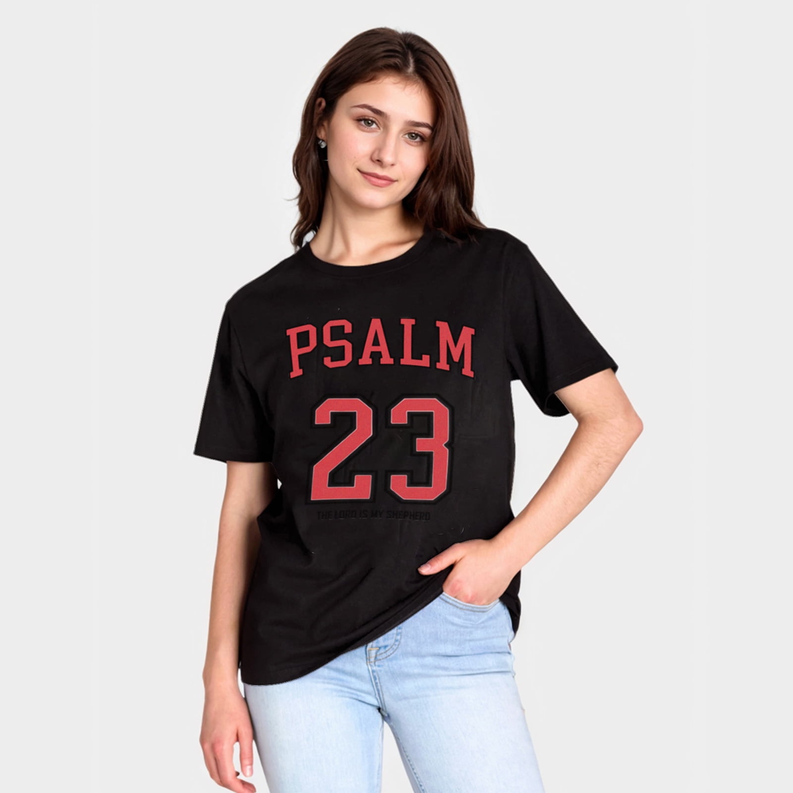 Psalm 23 The Lord Is My Shepherd T-Shirt Classic Script T-Shirt For ...