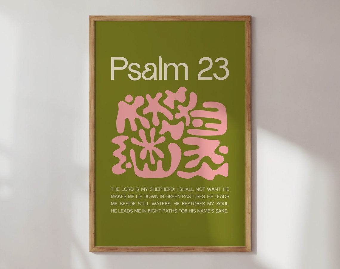 Psalm 23 Matisse Christian Poster, Bible Verse Wall Art, Room Decor ...