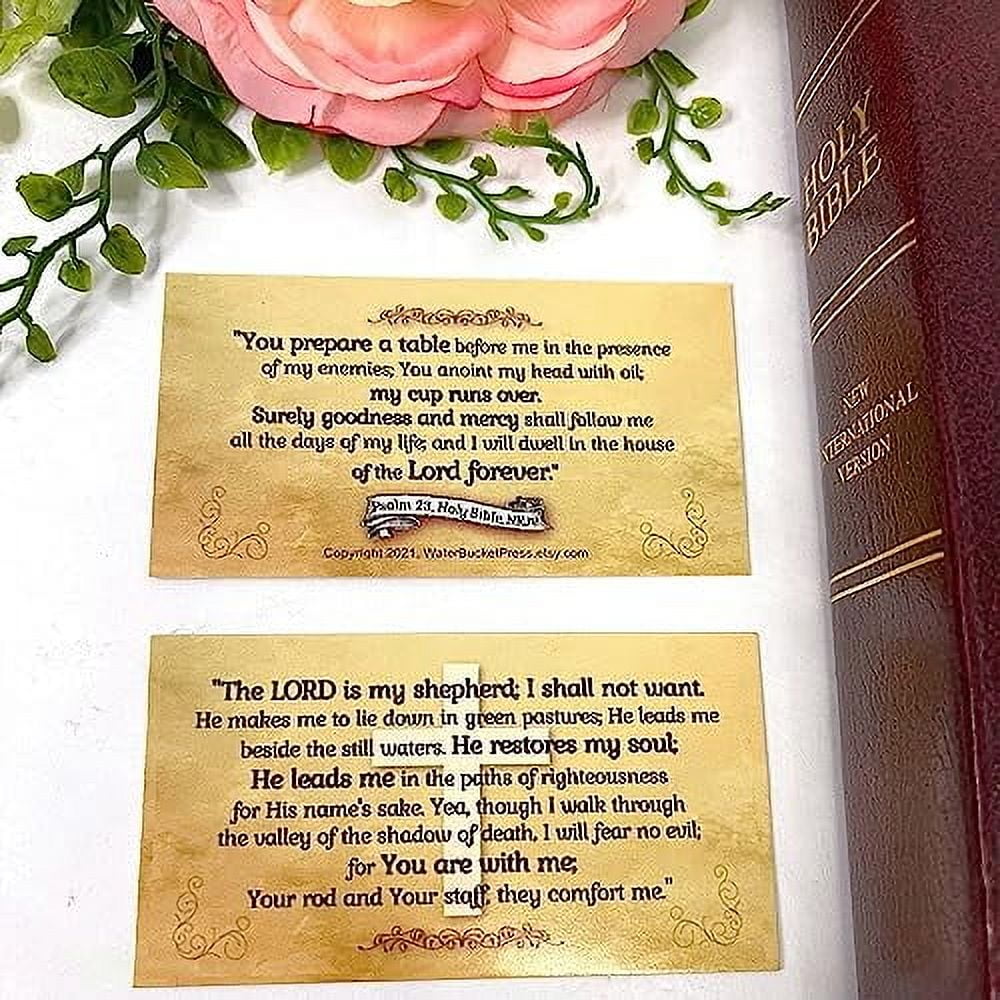Psalm 23 Pocket Scripture Cards, The Lord is My Shepherd, Gold 3.5x2 ...