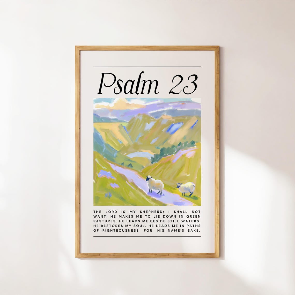 Psalm 23 Poster, Christian Wall Art, Bible Verse Wall Art, Trendy ...