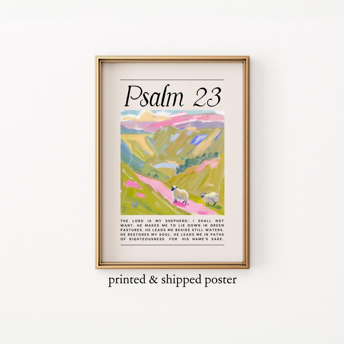 Psalm 23 Poster, Christian Wall Art, Trendy Decor, Bible Verse Wall ...