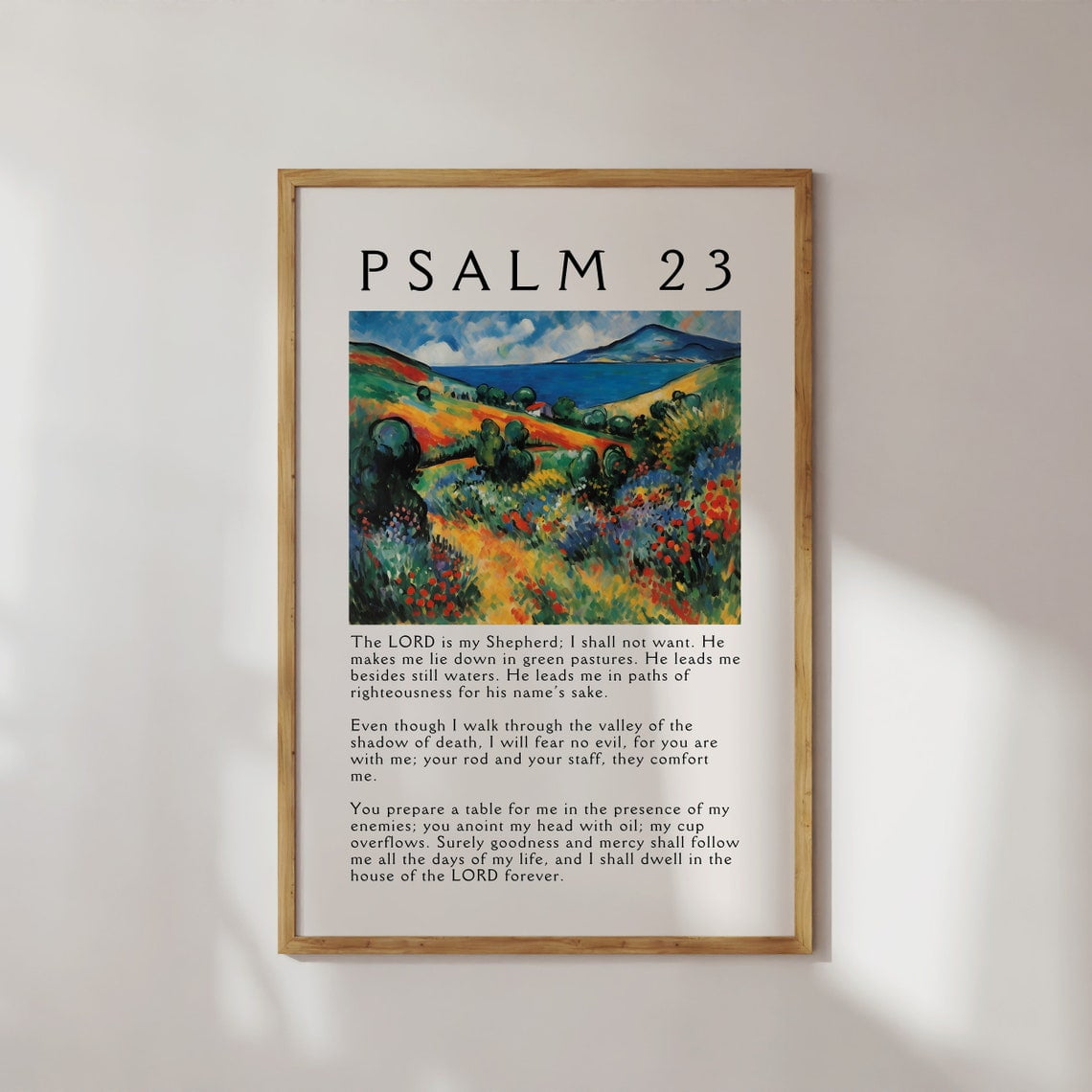 Psalm 23 Poster, Matisse Print, Bible Verse Wall Art, Room Decor ...