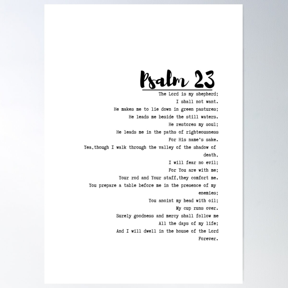 Psalm 23 Poster Wall Art, Modern Wall Decor For Living Room Bedroom ...