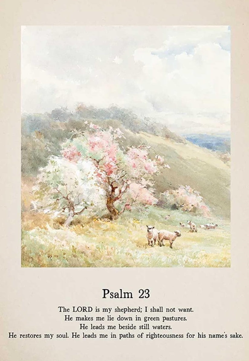 Psalm 23 Posters Wall Art Print for Office Dorm Man Cave Garage Decor ...