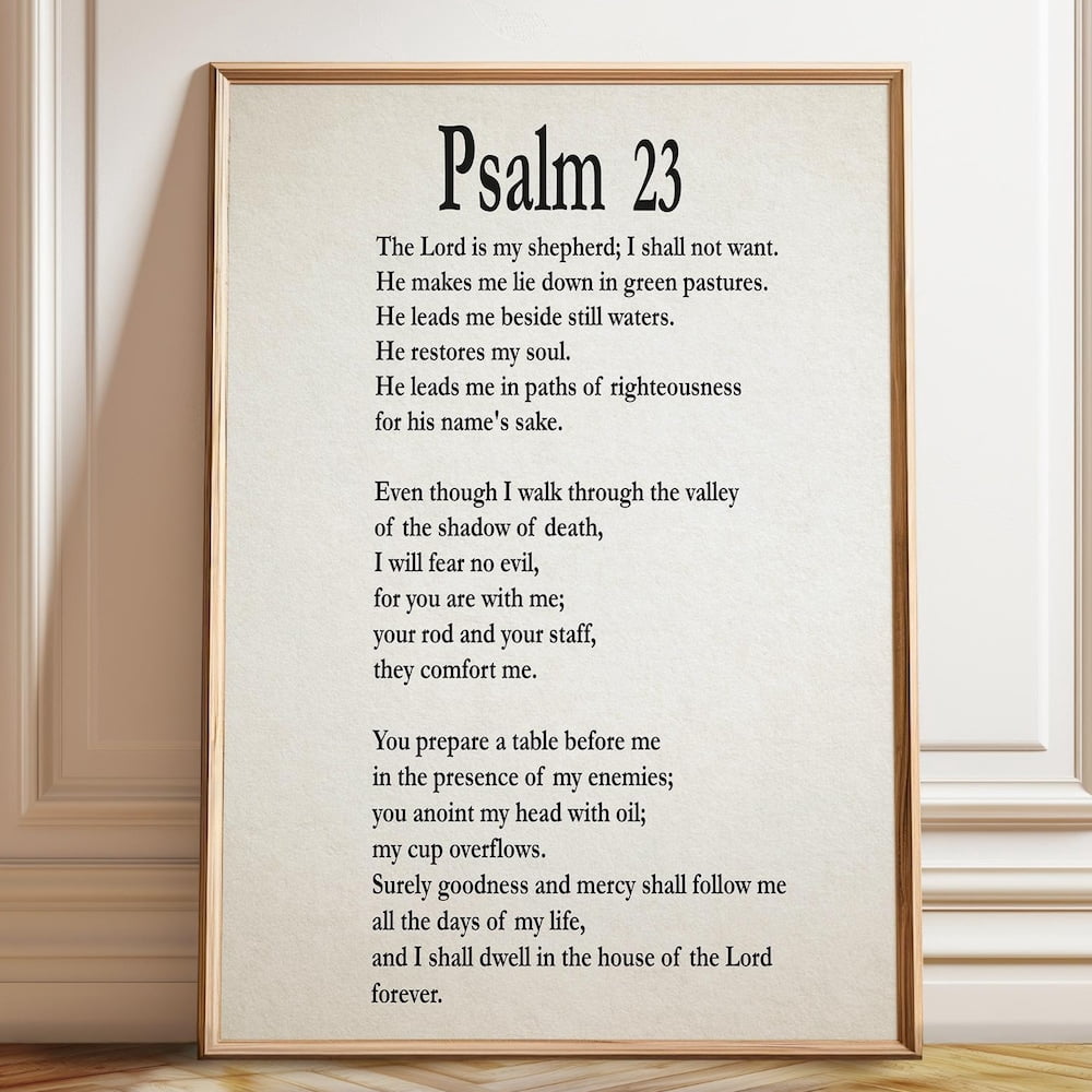 Psalm 23 Psalm 23 Print Psalm 23 Poster Bible Poster Decor Bible Quote ...