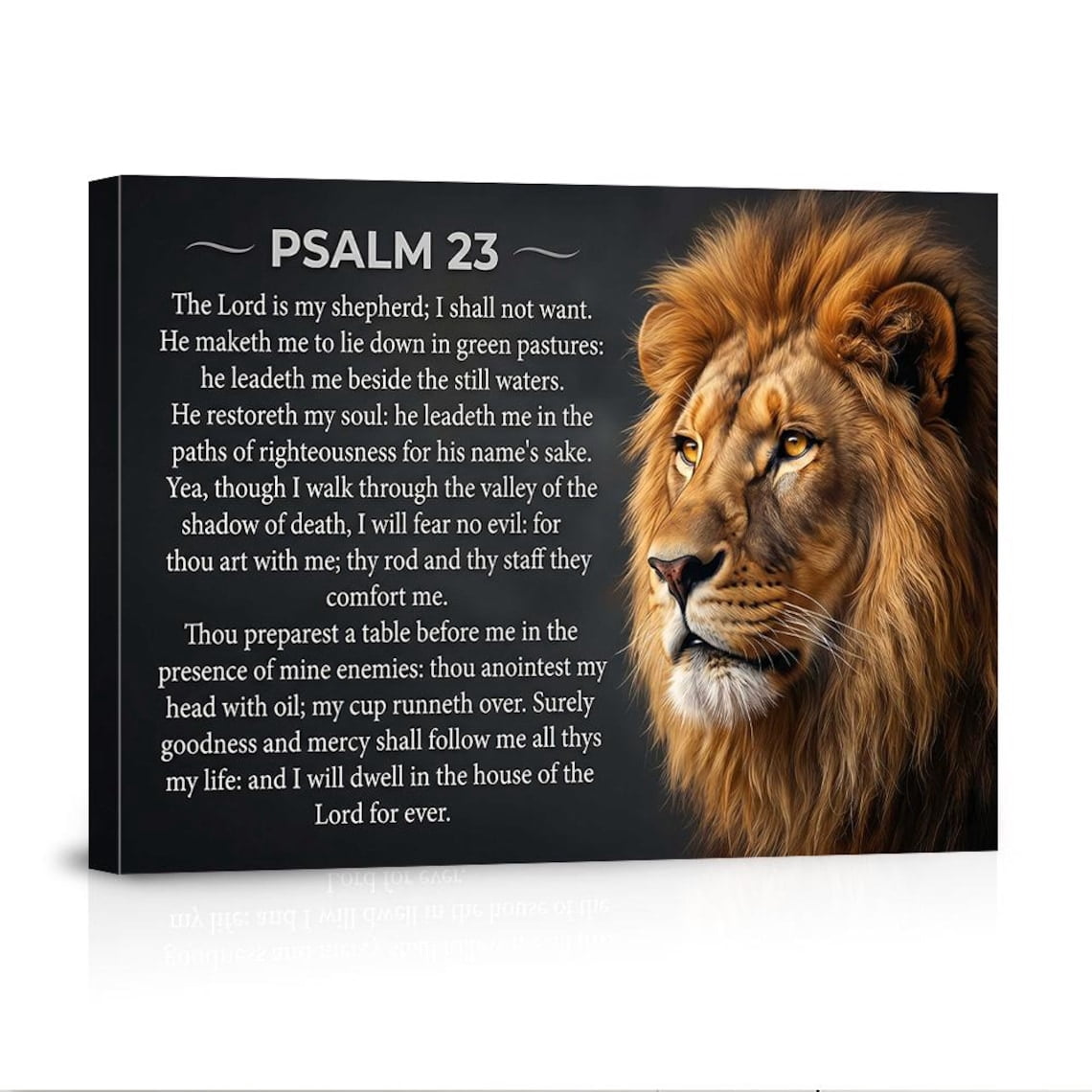 Psalm 23 The Lord Is My Shepherd Lion Christian Bible Verse For ...