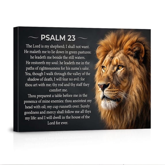 Psalm 23 The Lord Is My Shepherd Lion Christian Bible Verse For ...