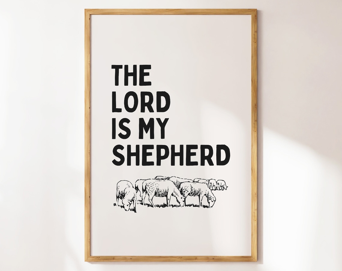 Psalm 23 Vintage Print Christian Poster Wall Art, Bible Verse Wall Art ...