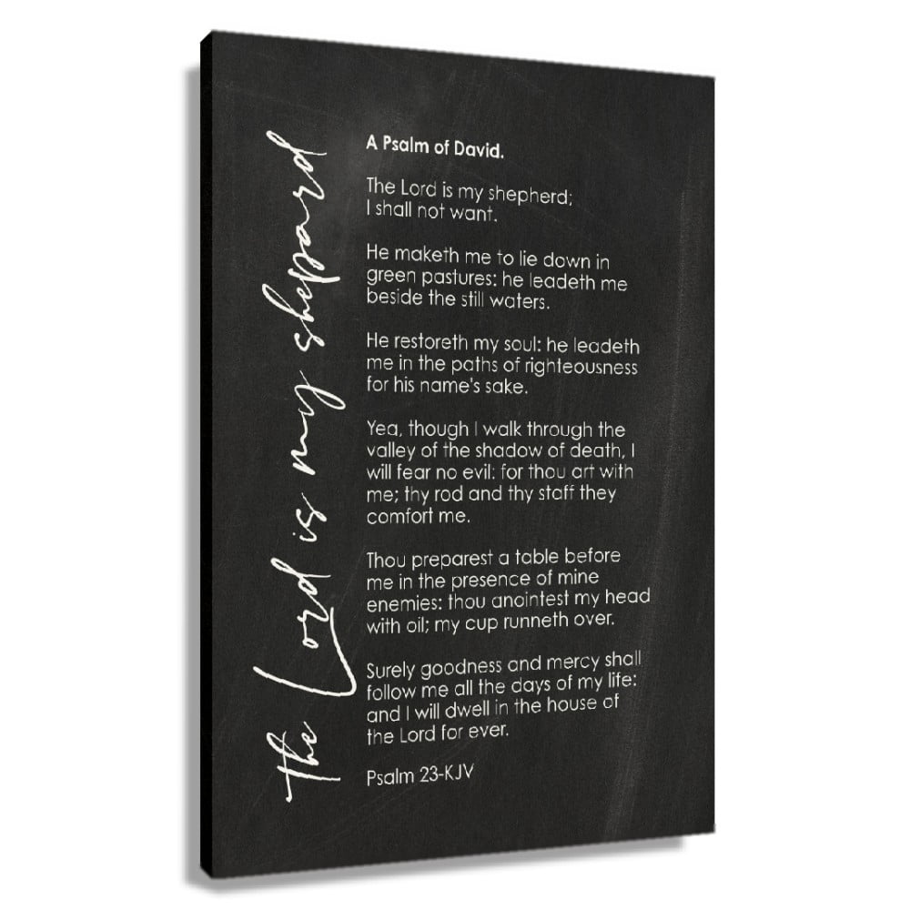 Psalm 23 Wall Art Bible Verse Poster Painting Canvas For Office Giclee ...
