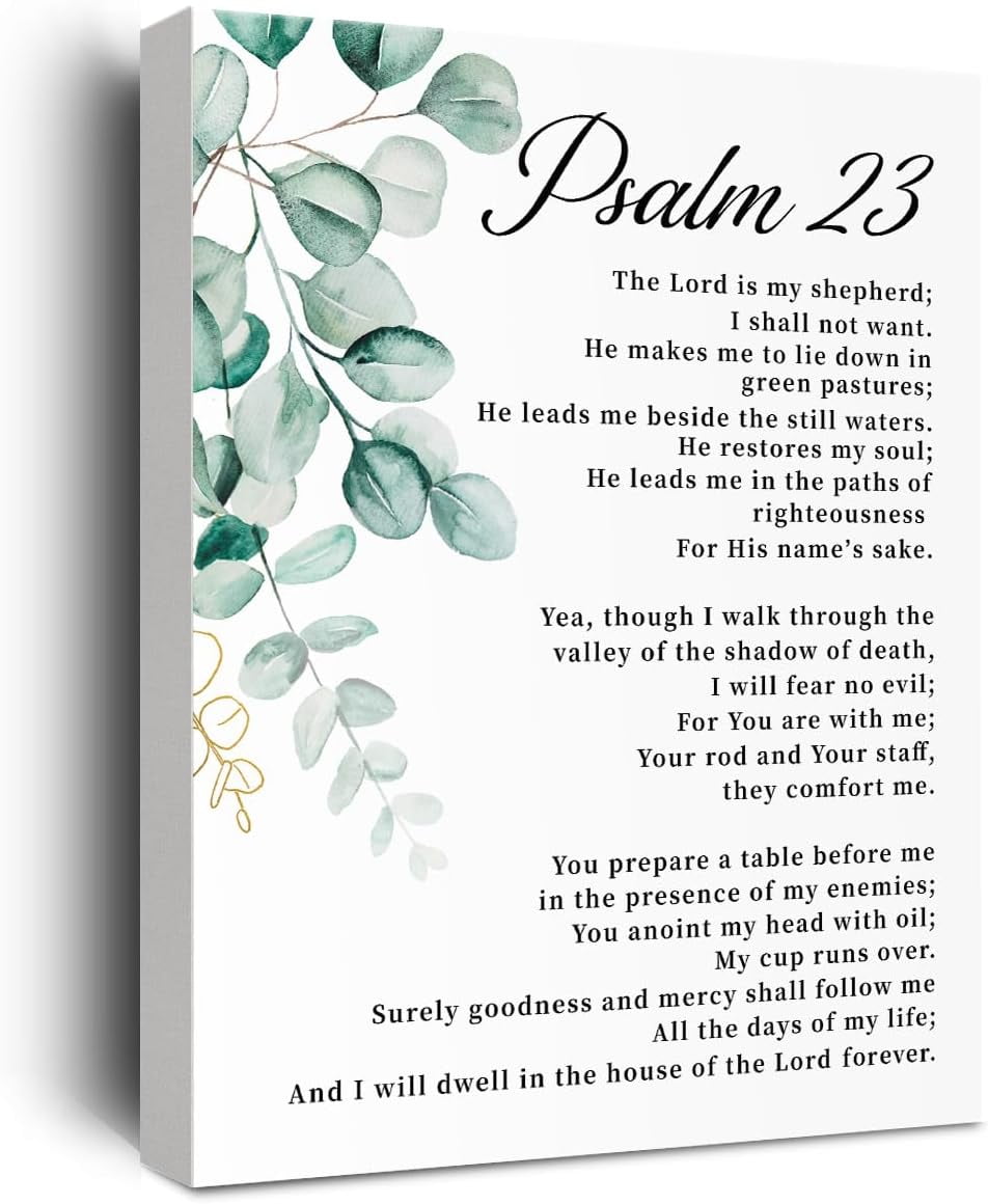 Psalm 23 Wall Art, Bible Verses Wall Decor, Scripture Wall Art ...