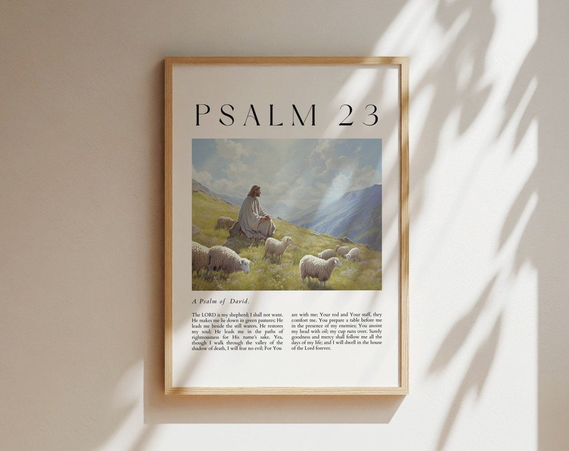 Psalm 23 Wall Art, The Lord Is My Shepherd, Christian Wall Art, Bible ...