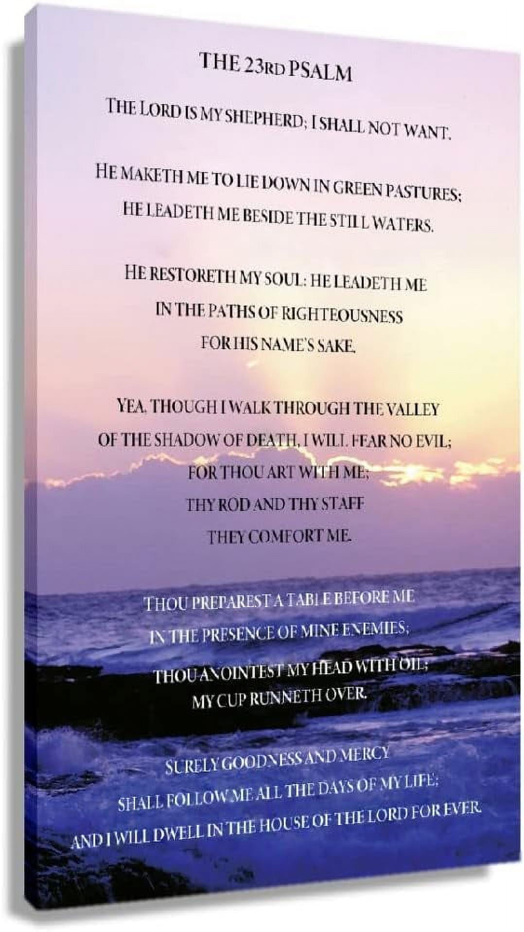 Psalm 23 Wall Art Unframed Scripture Wall Decor Vintage Art Canvas ...