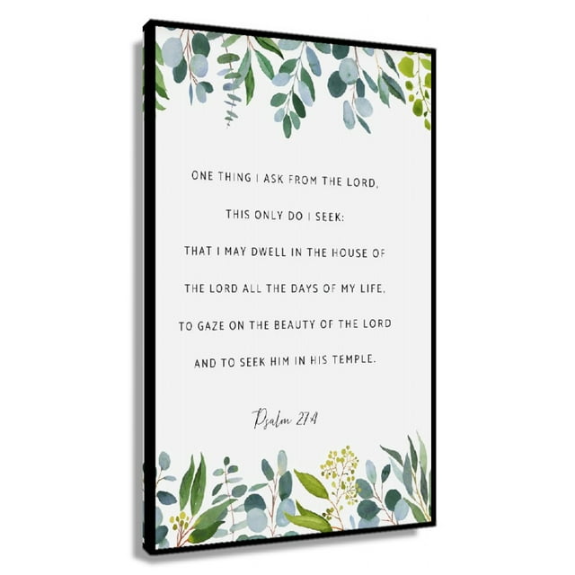 Psalm 27 4 Bible Verse Wall Art Botanical Scripture Print for Christian ...