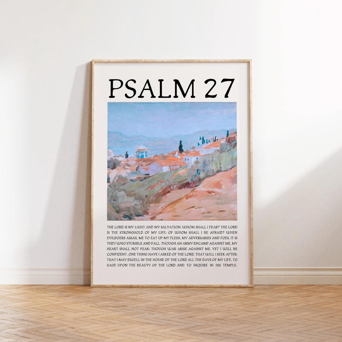 Psalm 27 Christian Wall Art Bible Verse Quote Wall Art Minimalist ...