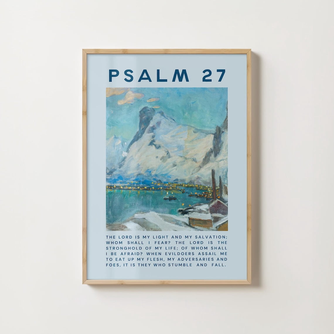 Psalm 27 Christian Wall Art, Bible Verse Wall Art, Colorful Mountain ...