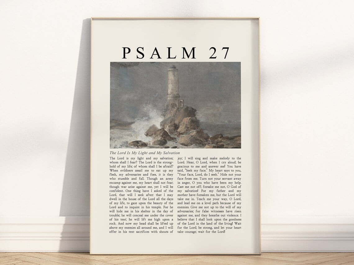 Psalm 27 The Lord Is My Light And My Salvation Bible Verse Wall Art ...