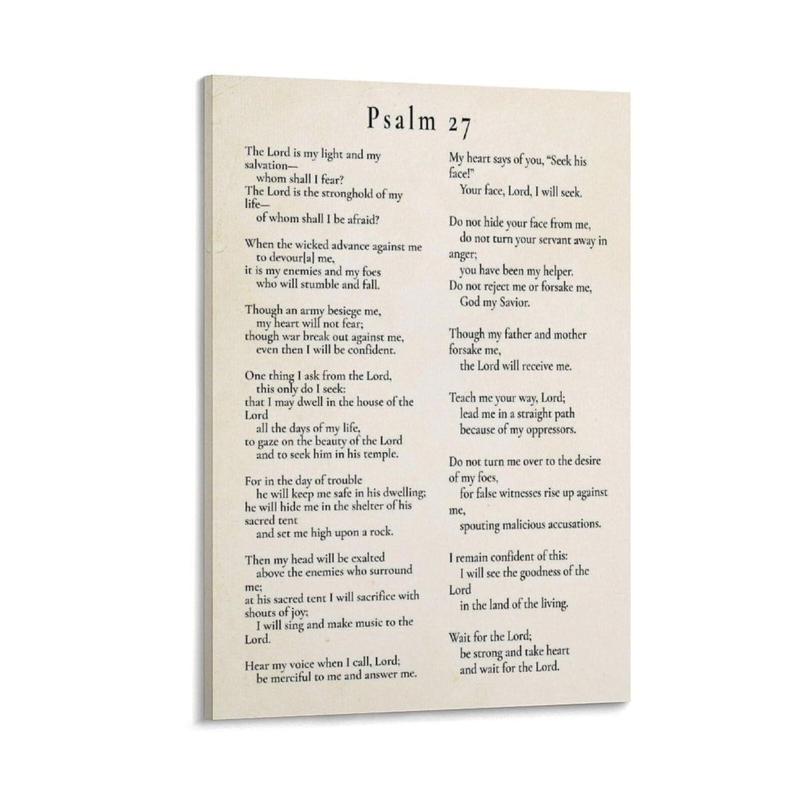 Psalm 27, Poetry Print, Literature Poster Canvas Art Poster And Wall ...
